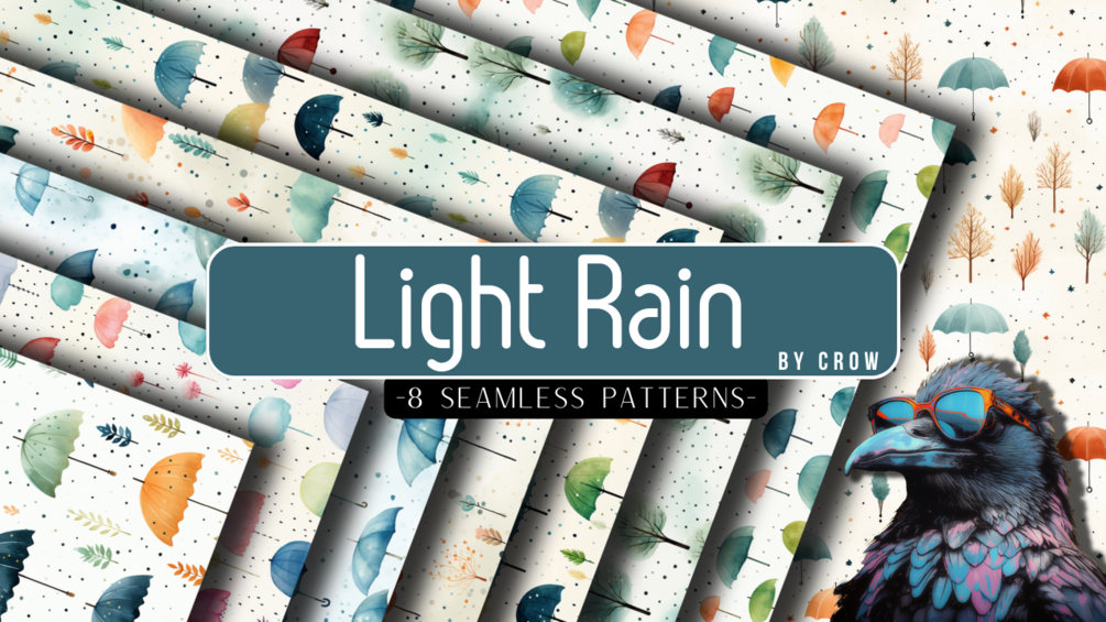 Light Rain Digital Paper Pack | Seamless Patterns | Commercial Use ...