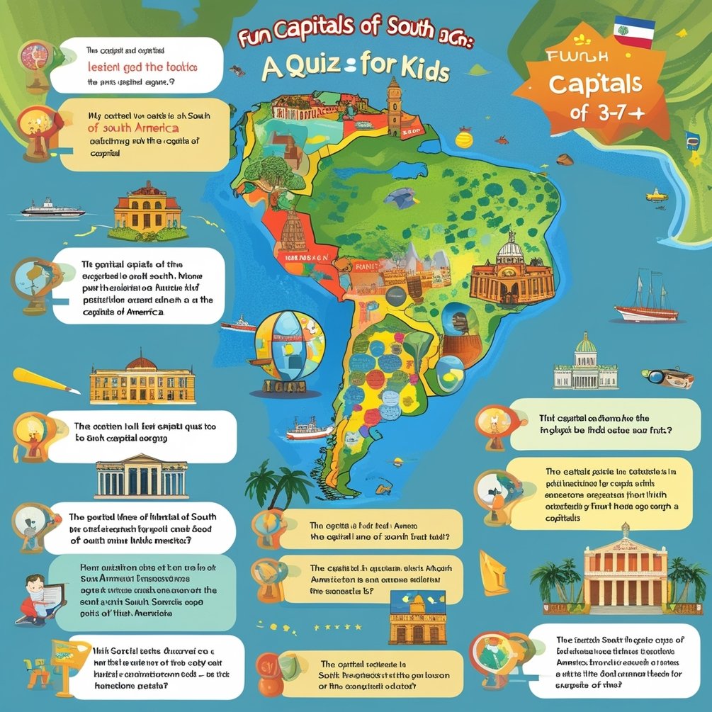 South America Capitals Quiz for Kids 3-7: Learn Geography