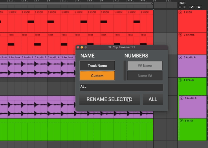 SL Clip Renamer 2.0 - Ableton Live - Max for Live device - max4live
