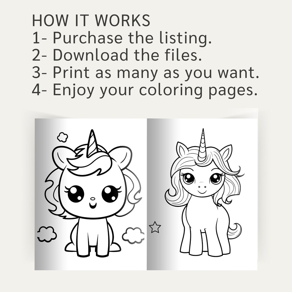 Unicorn Coloring Pages For Kids, Toddlers, Preschoolers, Coloring Book ...
