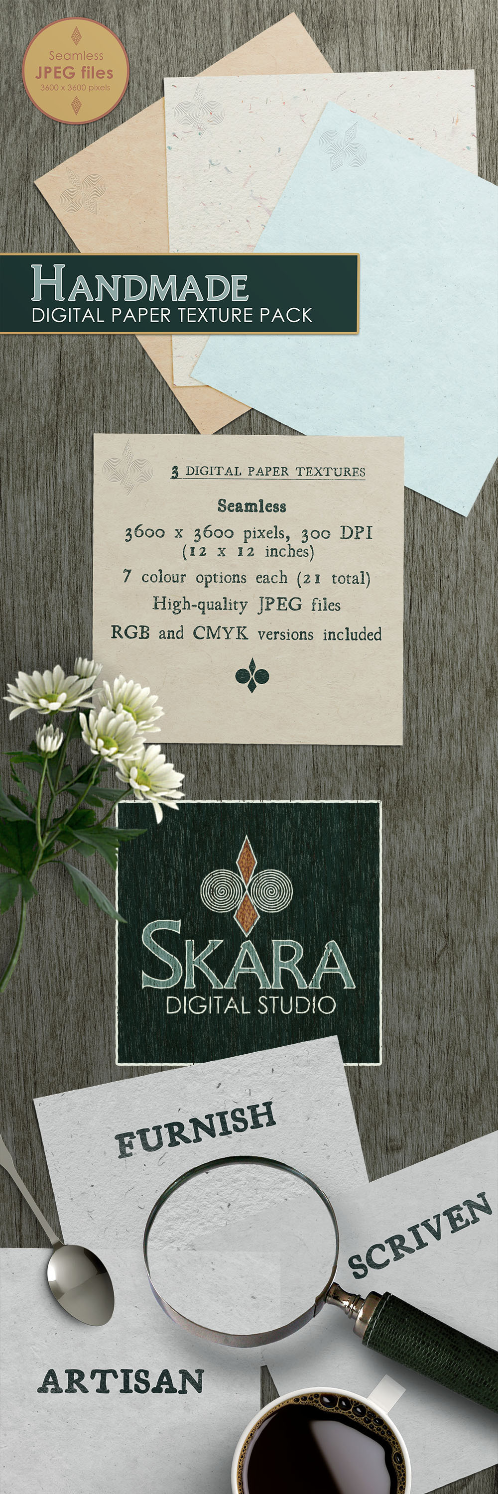 Digital Handmade Paper Pack (Seamless JPEGs) 75% Off First 10 Sales