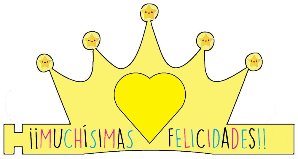 Plantilla corona cumpleaños