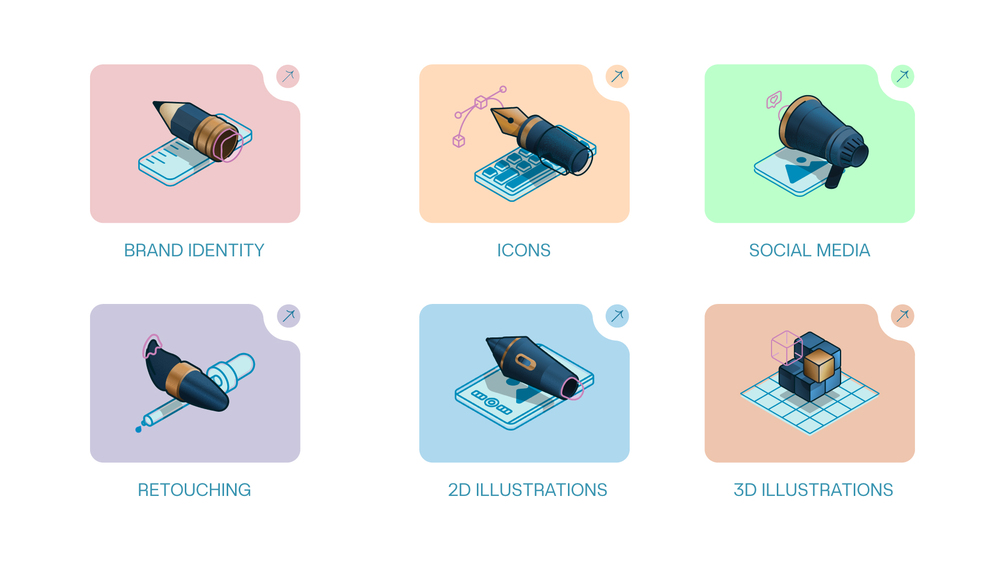 Isometric icons for portfolio