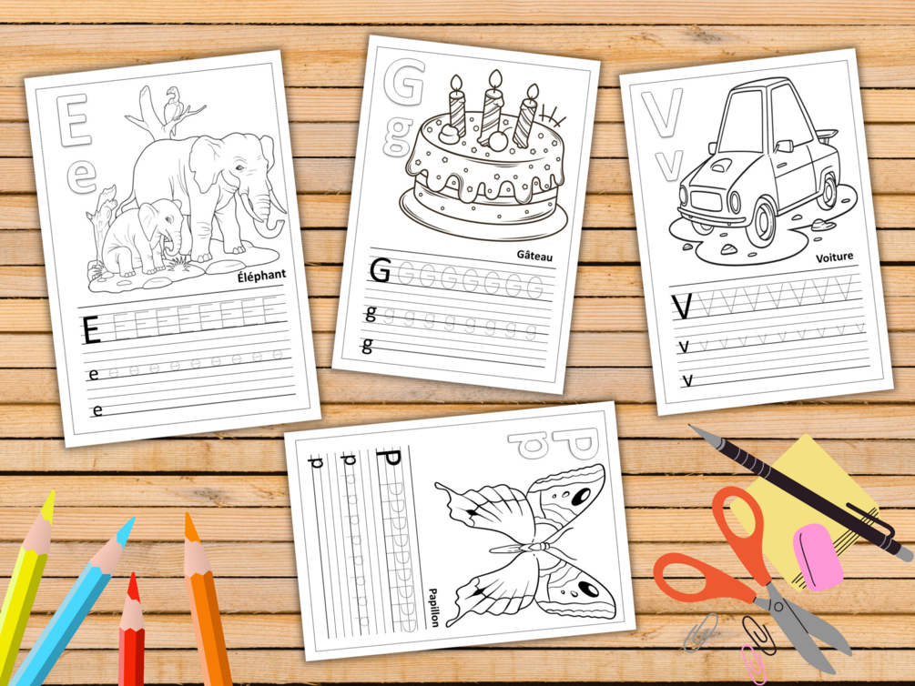 Alphabet Adventures: Coloring and Tracing (French)