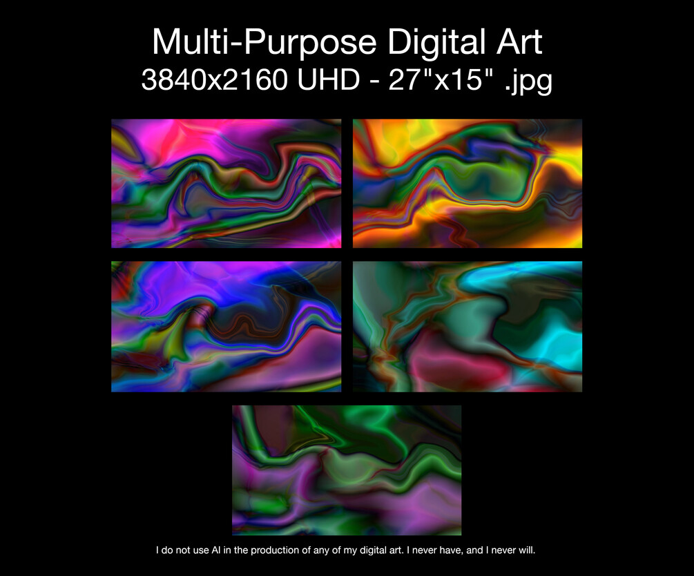 5 Pack Multi Purpose 4K Digital Art #47 - Psychedelic printable art for ...