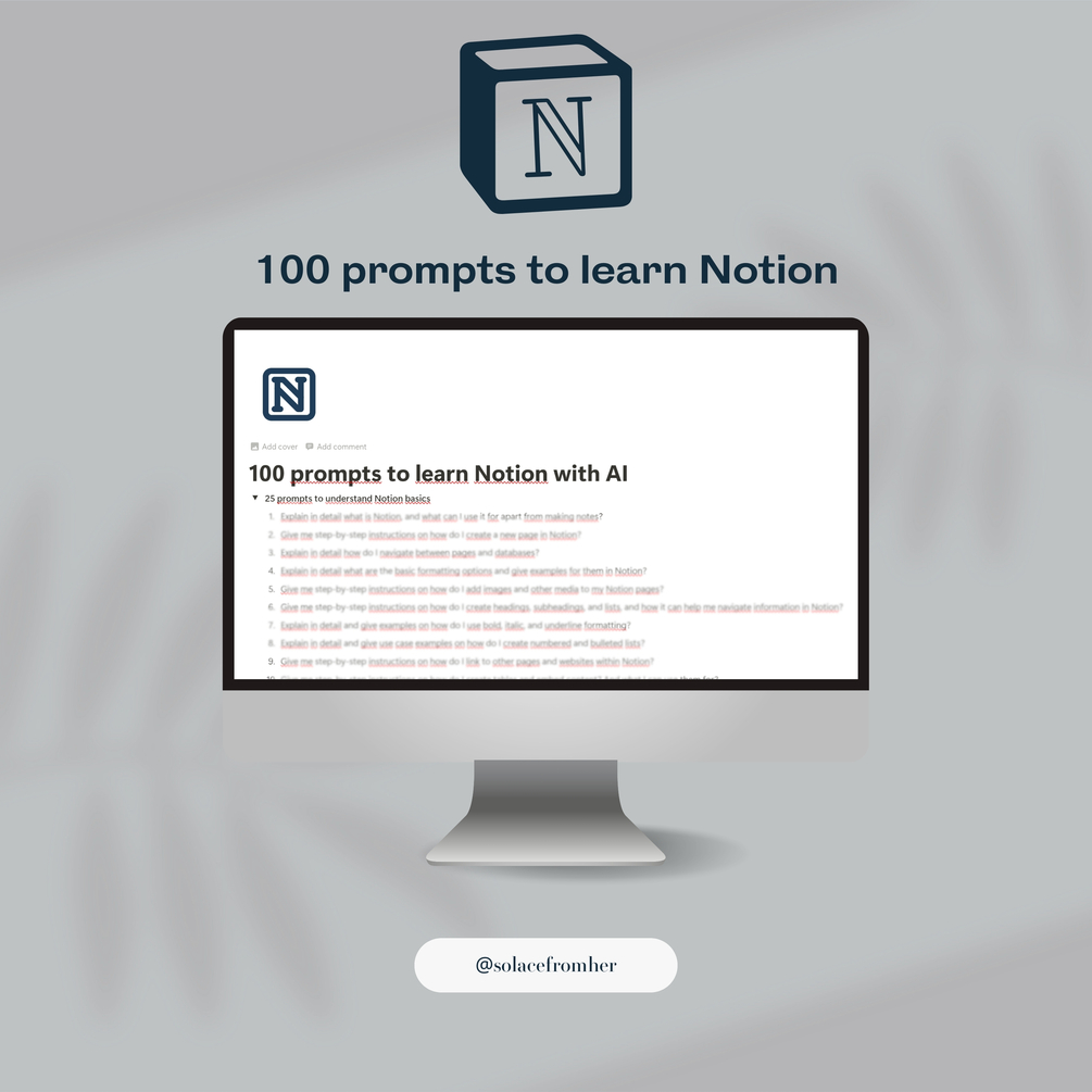 100 Prompts to Learn Notion