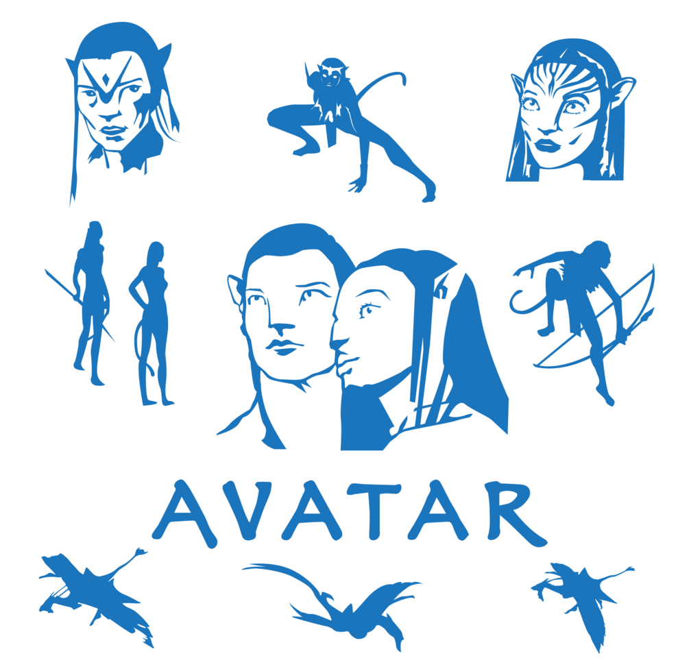 Avatar SVG vector files for cutting machine