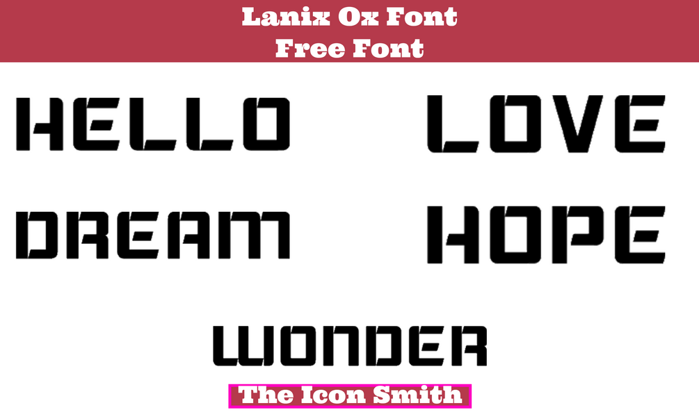 Free Lanix Ox Font F31707
