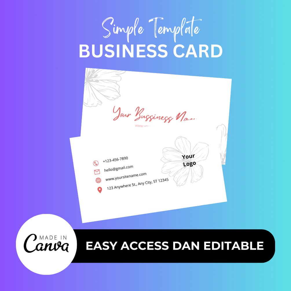 Editable Canva Template for Simple Business Profile Business Card Design