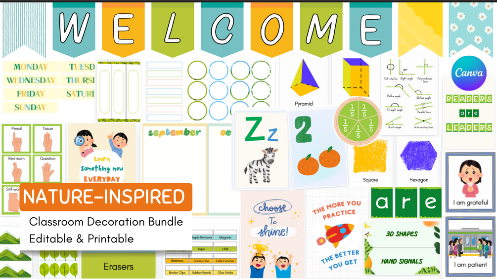 Nature-Inspired Classroom Decoration Bundle | Vibrant Learning Environment