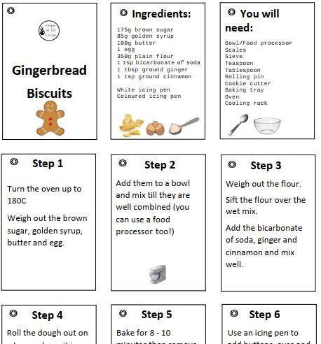 Gingerbread Cookies Recipe Cards - Free