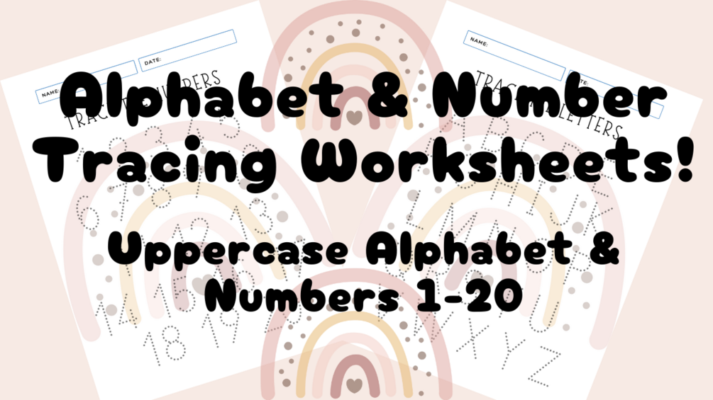 Alphabet & Number Tracing Worksheets; Boho Rainbow Alphabet and Numbers ...