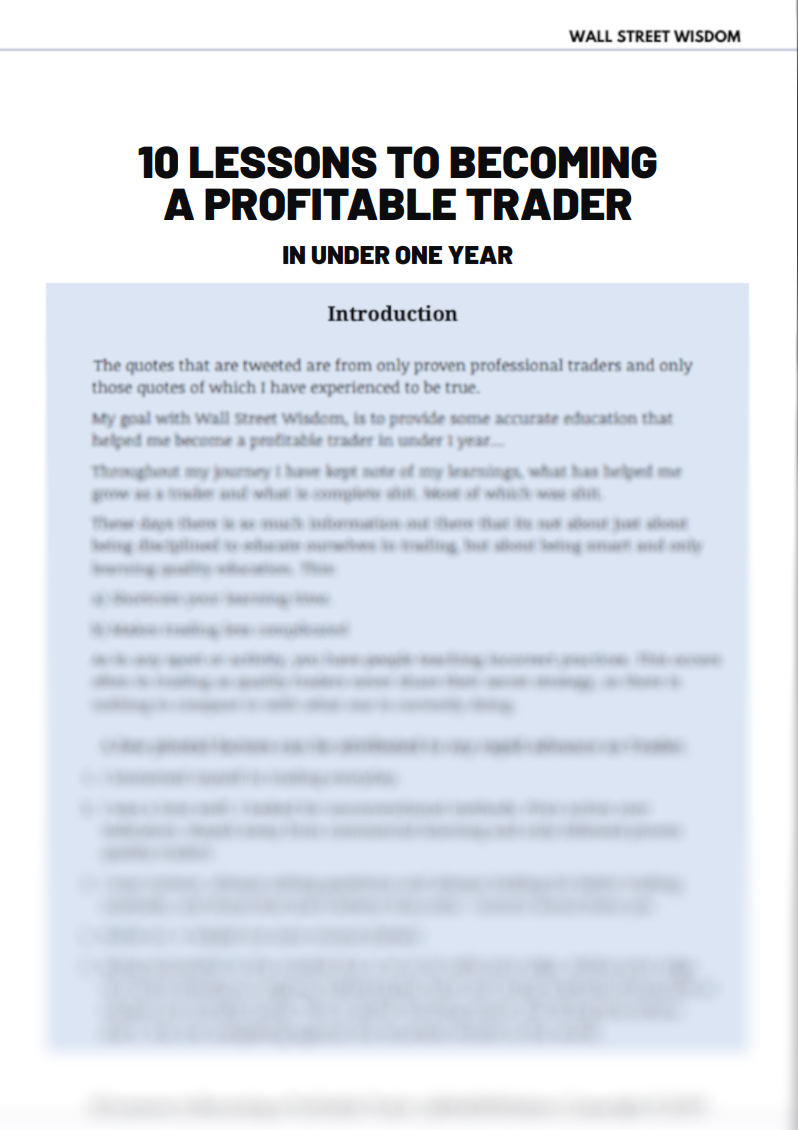10 Lessons To Becoming a Profitable Trader