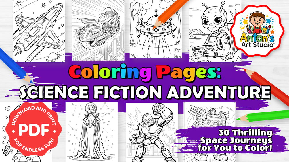 Coloring Pages: Science Fiction Adventure | 30 Exciting Pages for ...