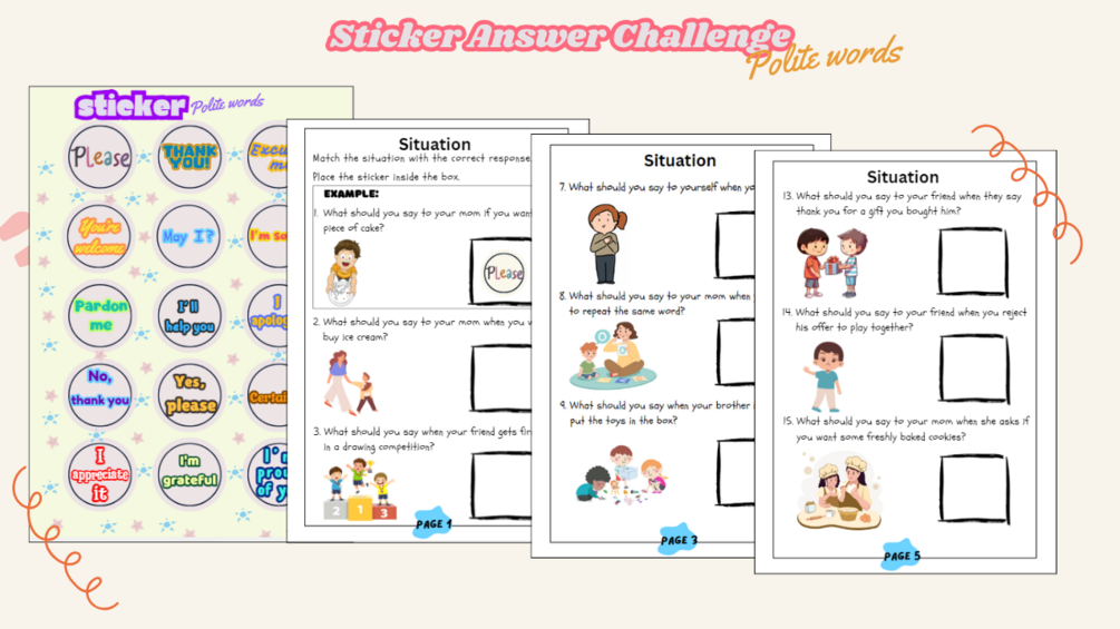 Sticker Answer Challenge-Polite words