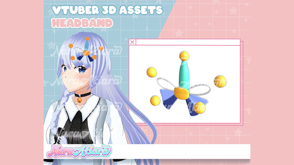 3D Vtuber Assets Cute Yellow Headband Vroid Commission, 3D assets ready ...