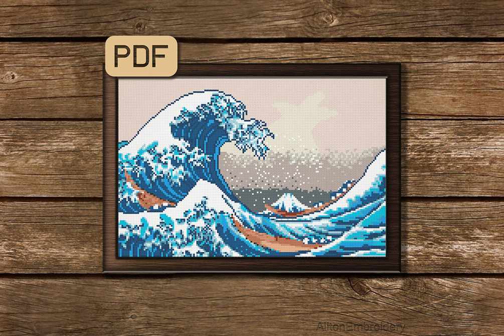 The Great Wave Off Kanagawa Cross Stitch Pattern