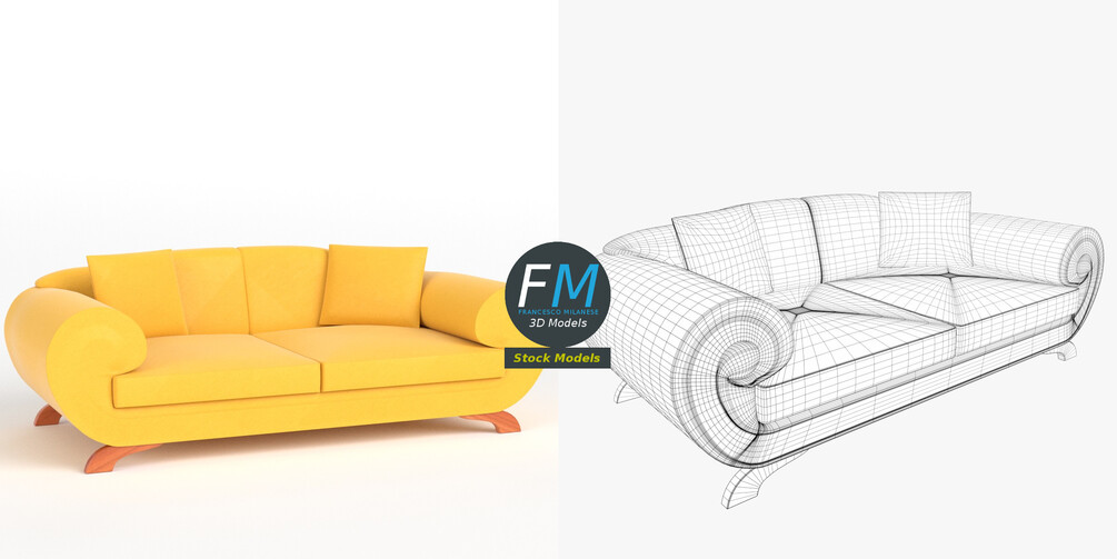 3D MODEL - Couch sofa 1