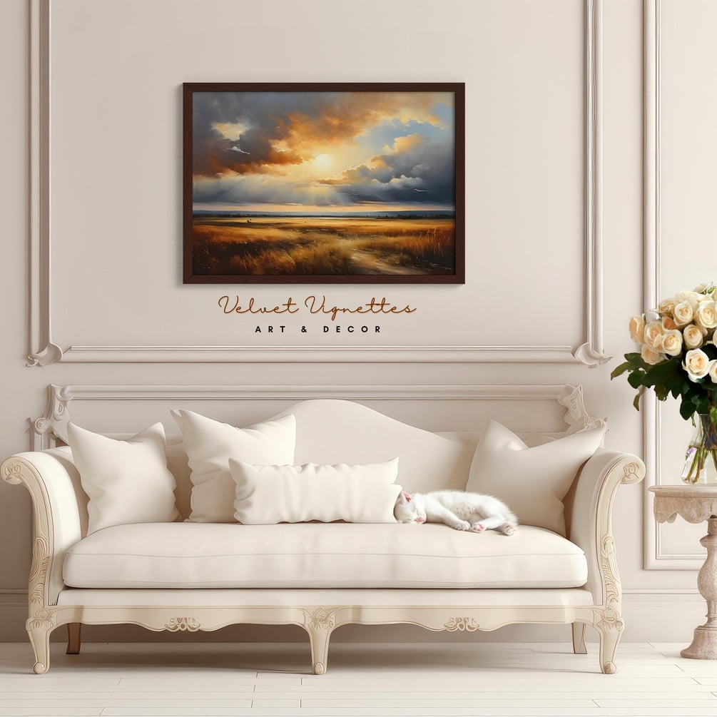 Dramatic Coastal Marsh Sunset Digital Art Print - High Resolution ...