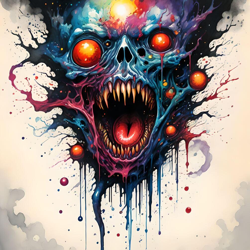 Cosmic Ink Surrealism: Space Horror Art Collection