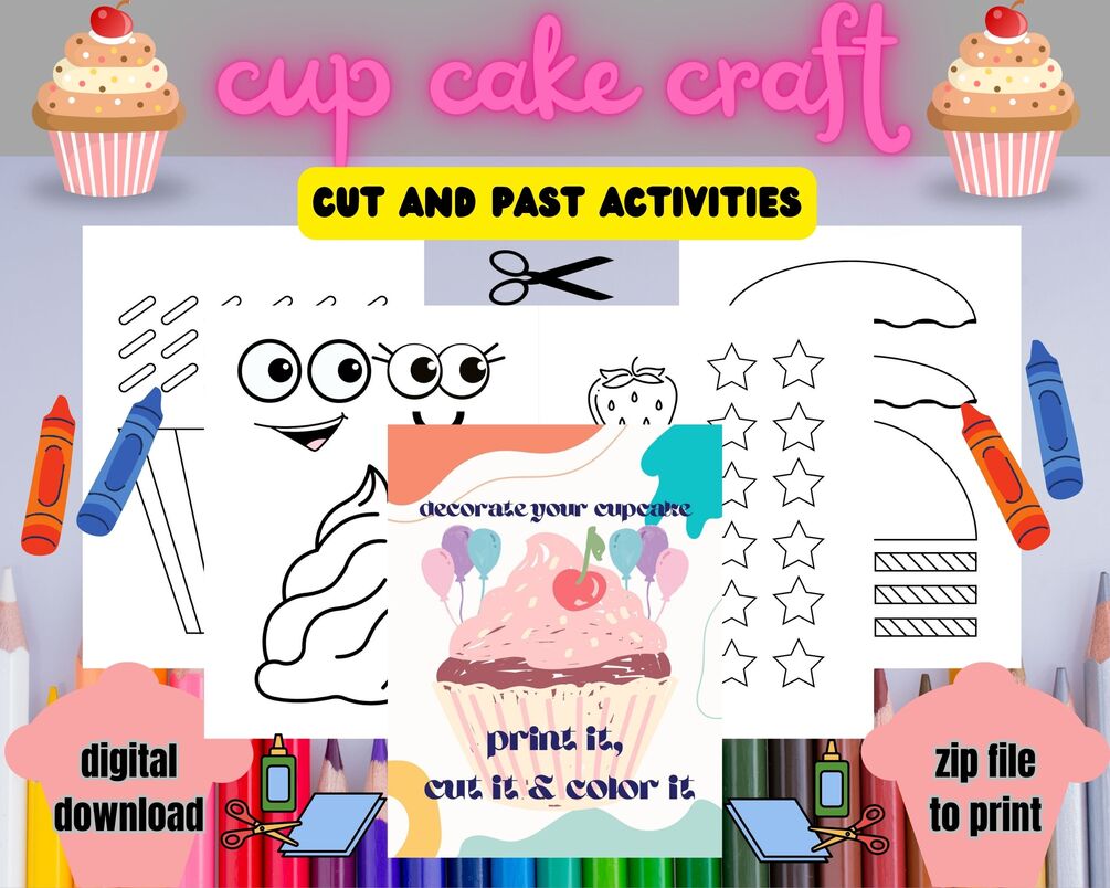 summer craft build a cupcake activity cut and paste activities end of ...