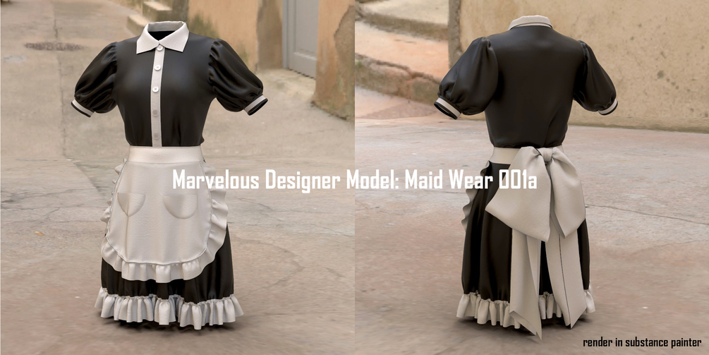 Marvelous Designer Model: Maid Wear 001a