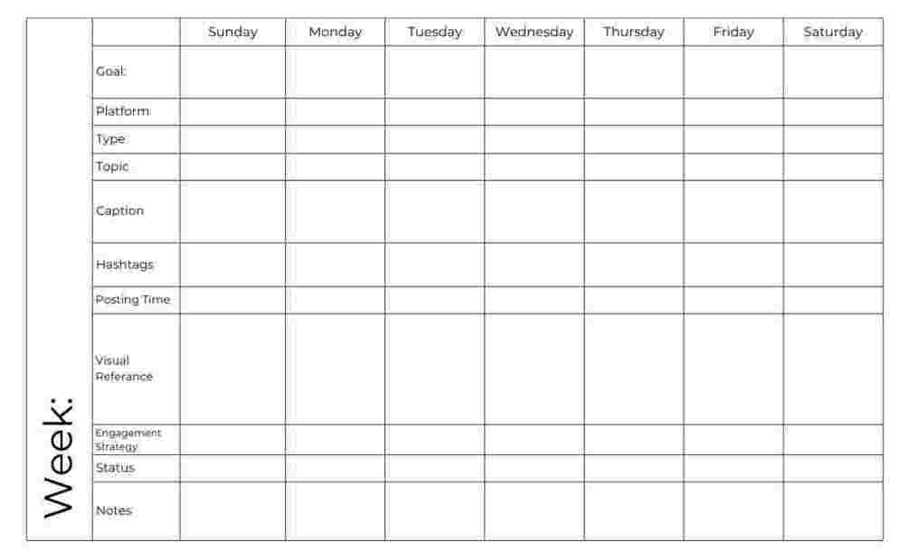 The Content Blueprint: Weekly Planner