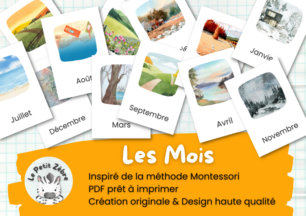 12 CARTES EDUCATIVES MOIS