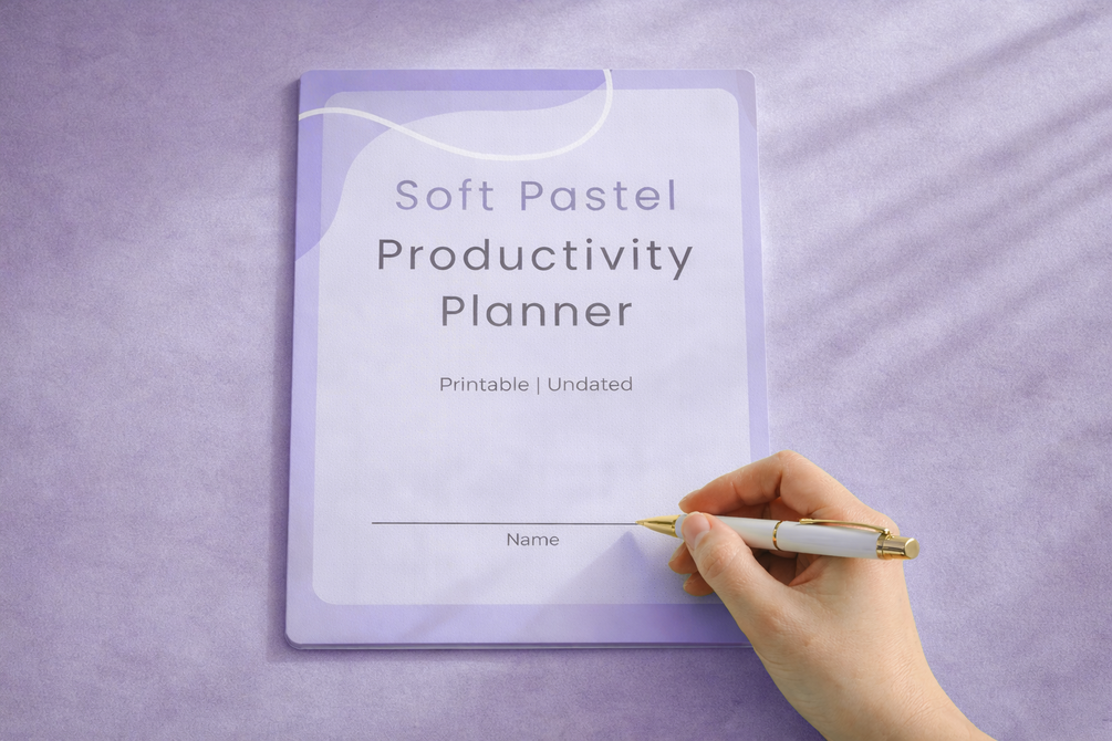 Soft Pastel Productivity Planner – Lavender | Printable & Undated | A4 ...
