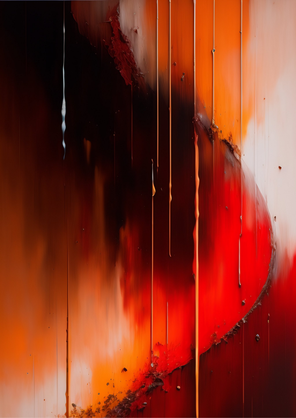 3 Abstract Paintings , red, textures A3 size