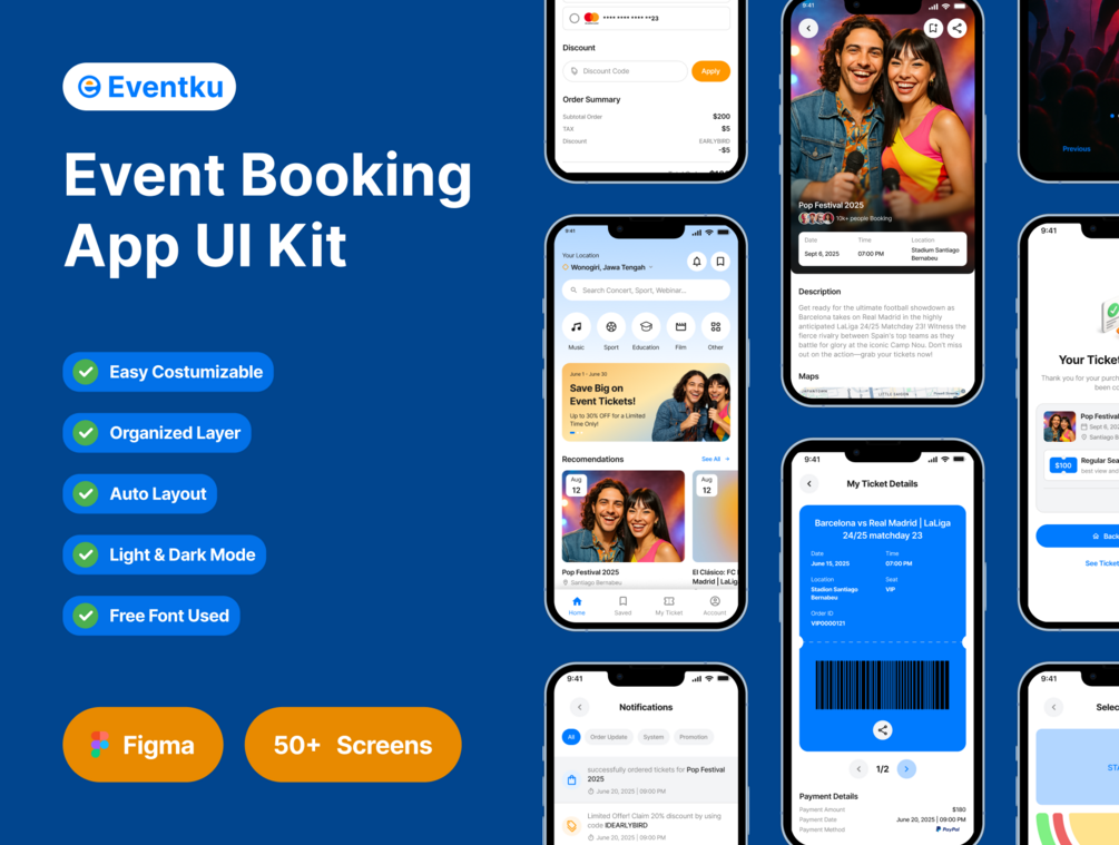 Eventku - Event Booking App UI Kit