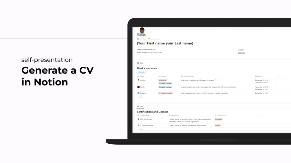 Notion Personal CV