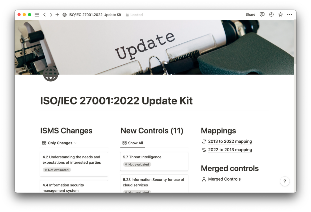 Free ISO/IEC 27001:2022 Update Kit