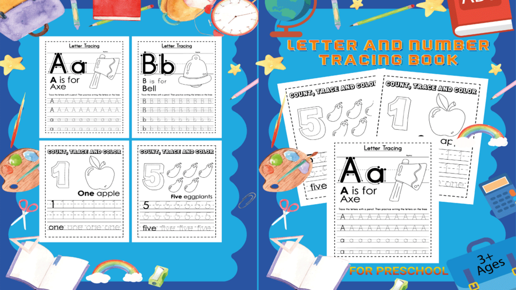 Letter & Number Tracing Book For Preschool