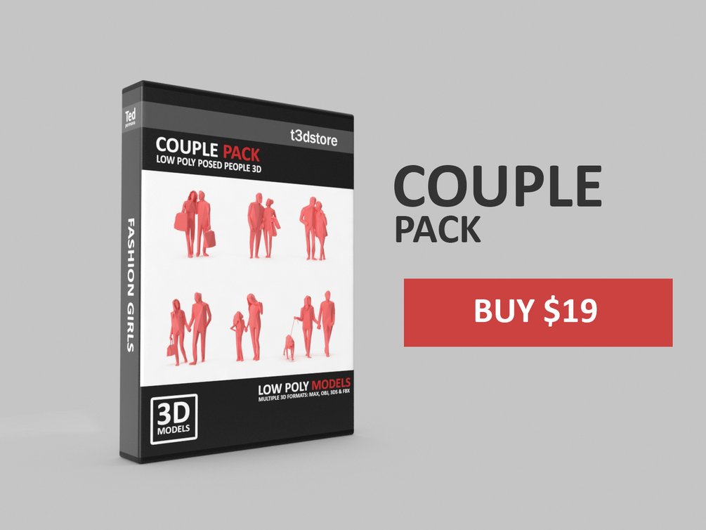 Low Poly Posed People Pack 04: Couples