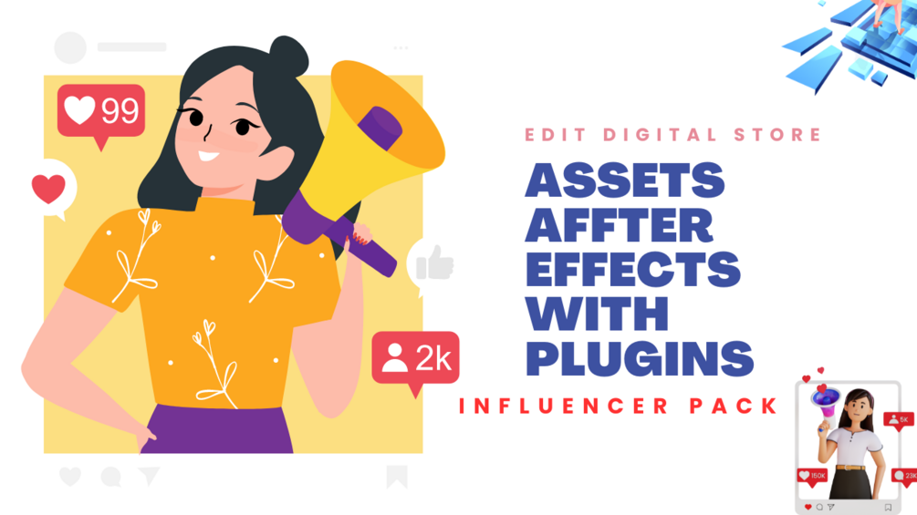 Assets Affter Effects with plugins(Influencer Pack Premium)