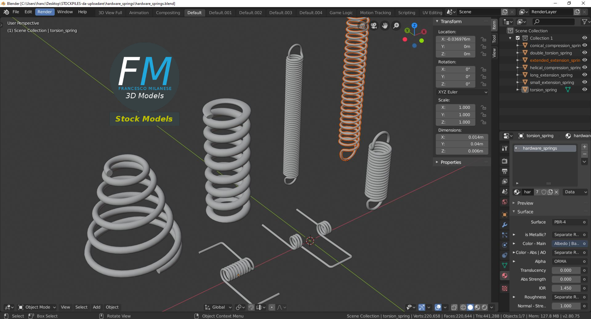 3D MODEL - Hardware springs