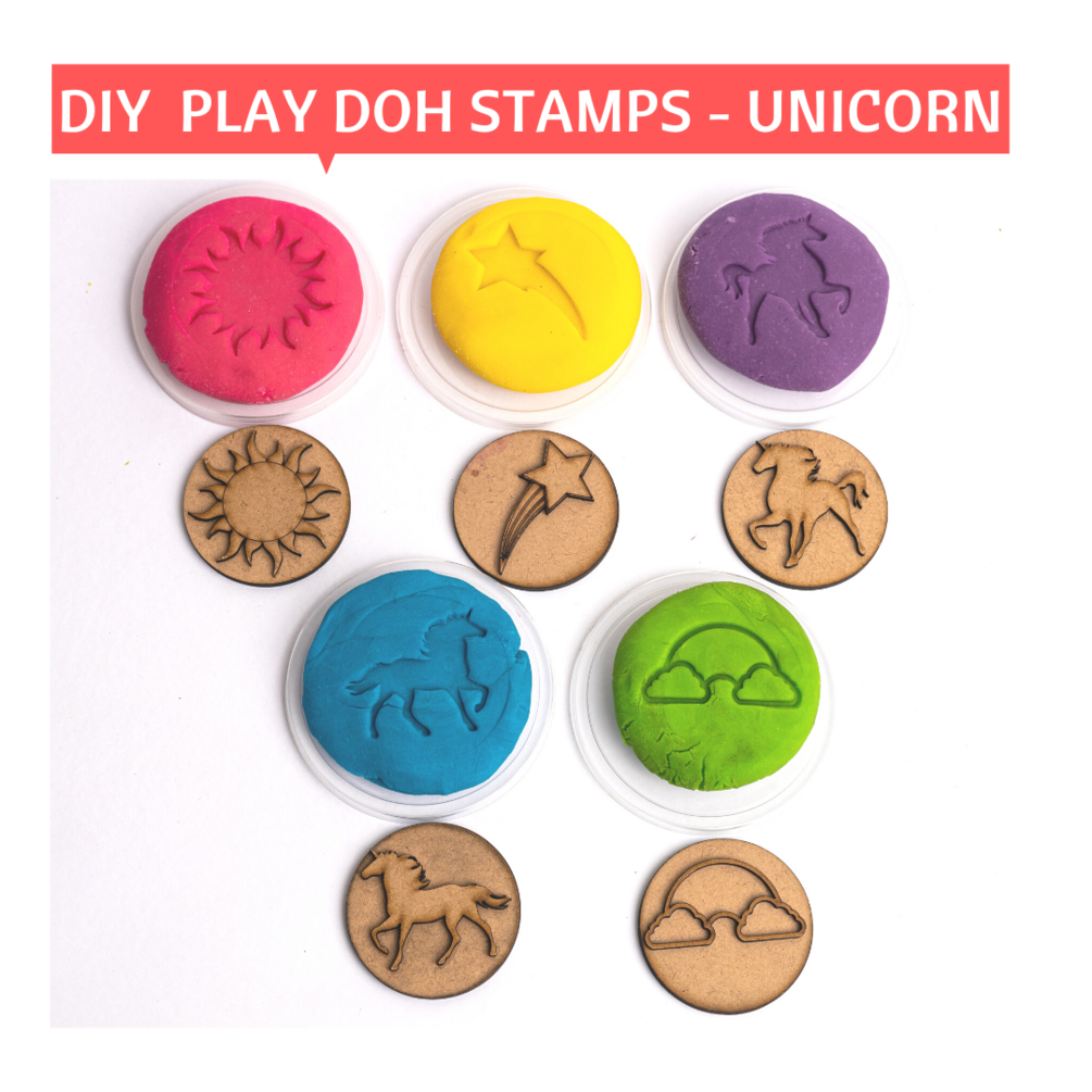 Unicorn Themed Playdoh Stamps & Play