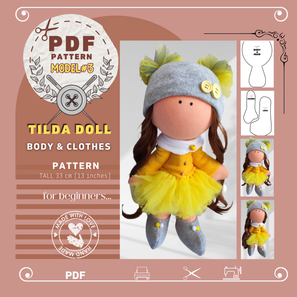 Tilda Doll Pattern Body & Clothes PDF Download