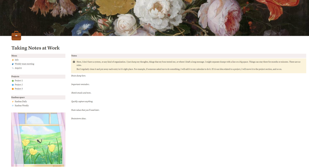 Taking Notes at Work | Notion Template