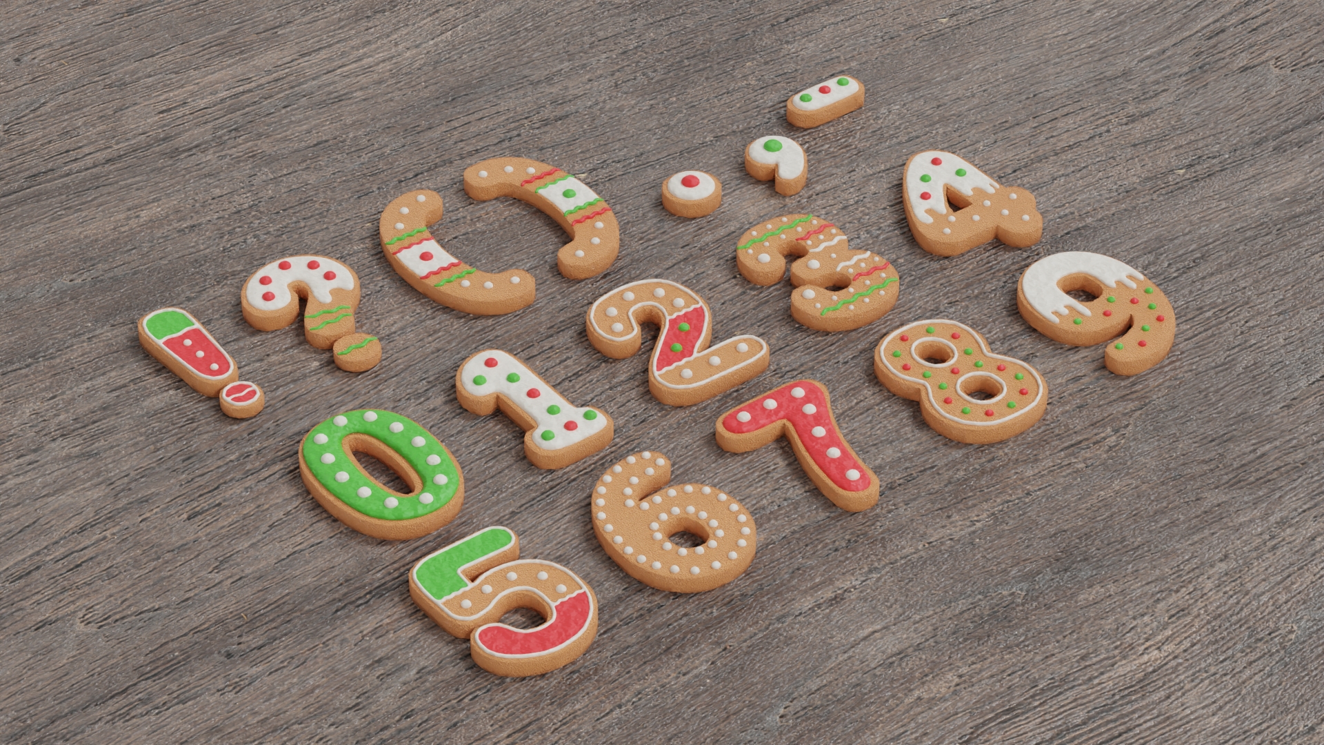 Gingerbread Christmas Cookie Alphabet Set 2