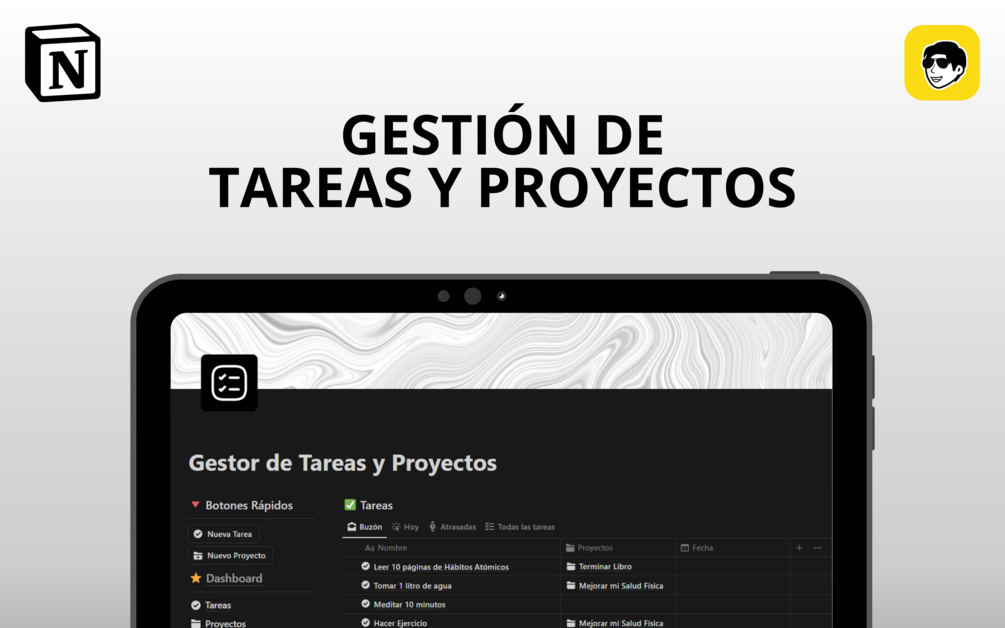 Gestión de tareas y proyectos - Notion Template