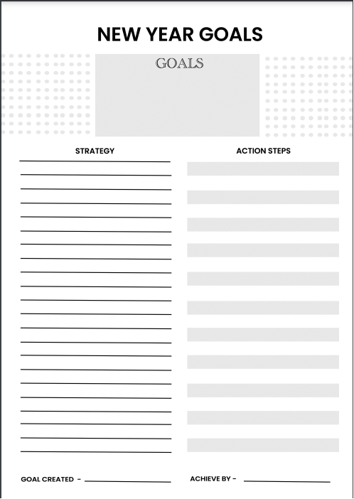 New Year Goals Planner