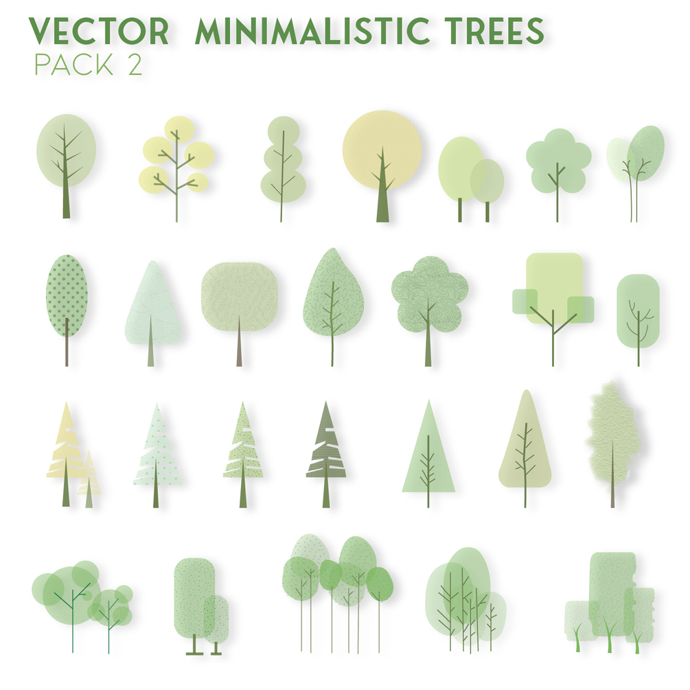 VECTOR MINIMALISTIC TREES PACK 2