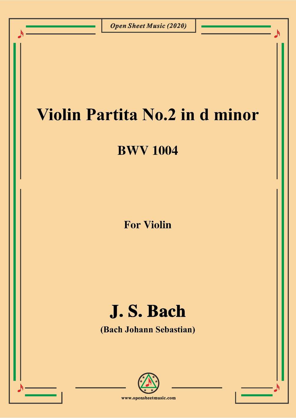 Bach,J.S.-Violin Partita No.2,in d minor,BWV 1004,for Violin