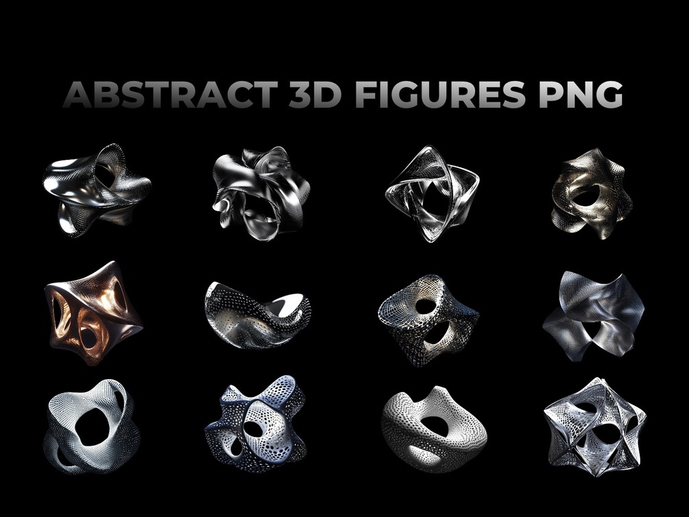 Abstract 3D figures PNG