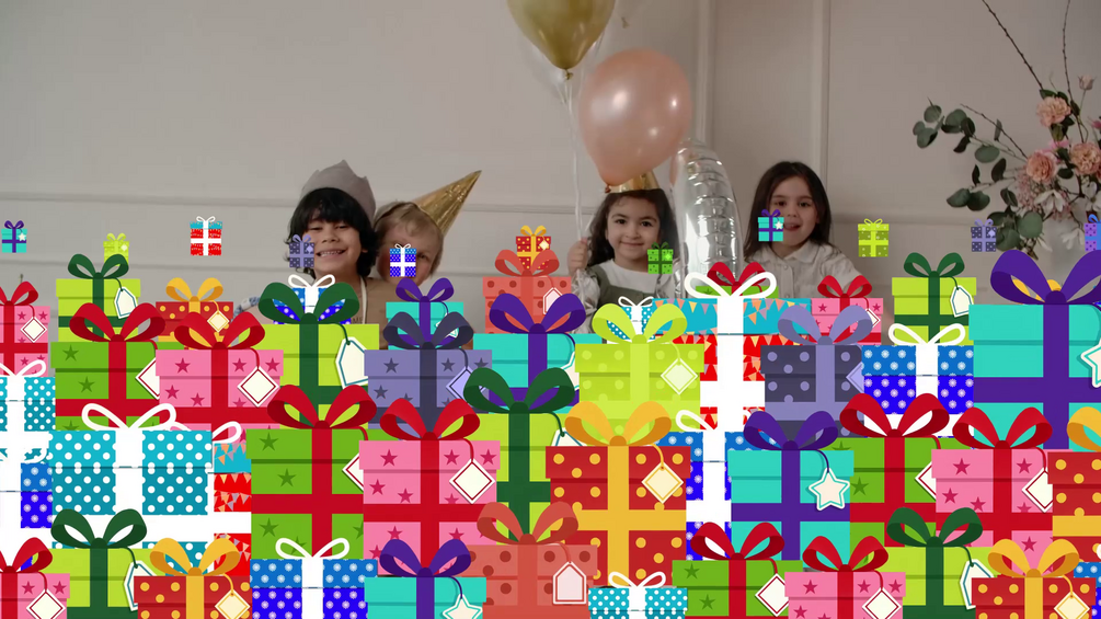 Birthday Gift Box Transition: (Drag & Drop) Motion Graphics