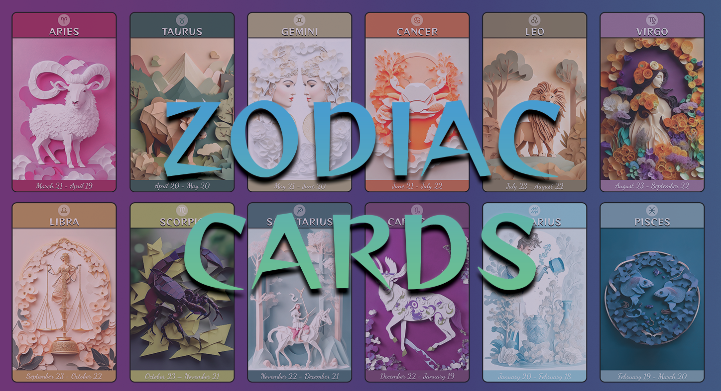 Zodiac Cards Paper Style