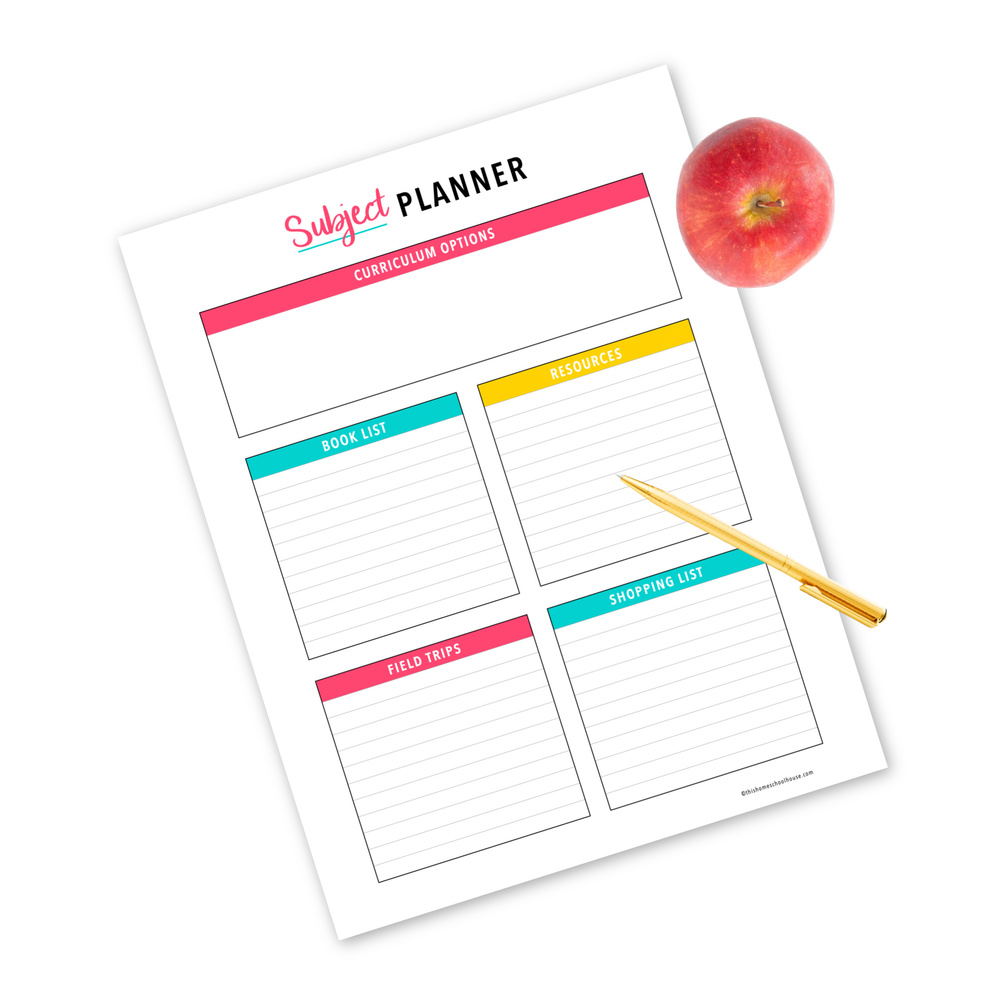 Subject Planner