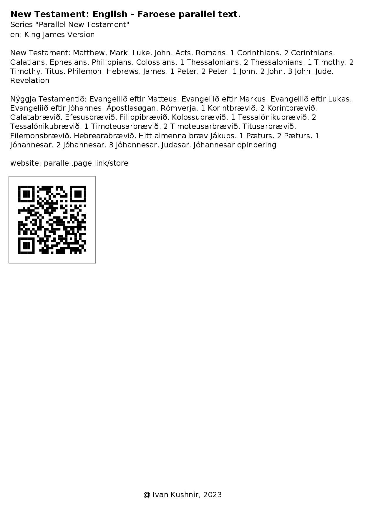 [PDF] New Testament: English - Faroese parallel text